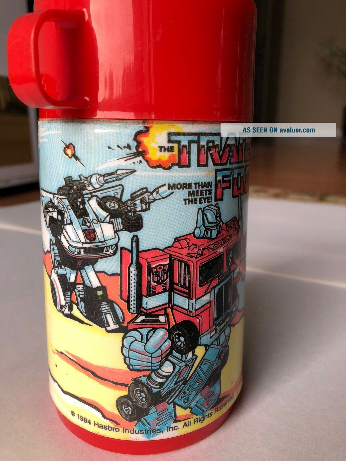 VINTAGE 1984 Hasbro TRANSFORMERS Aladdin Lunch Box Thermos | #7195040