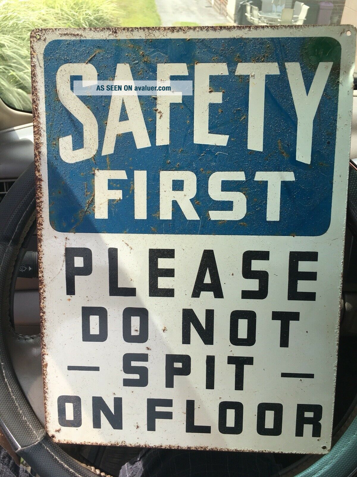 SAFETY FIRST PLEASE DO NOT SPIT ON THE FLOOR SIGN Tin Vintage | #7210050