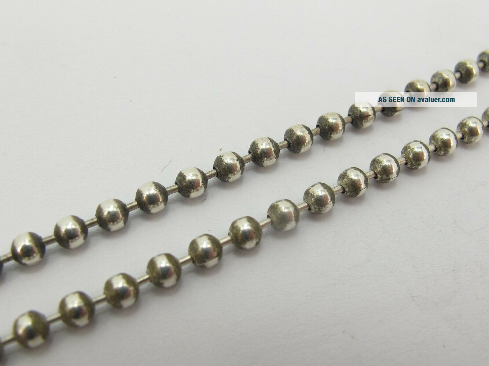 Vintage Hallmarked Sterling Silver 925 Long Ball Chain Necklace | #7200148