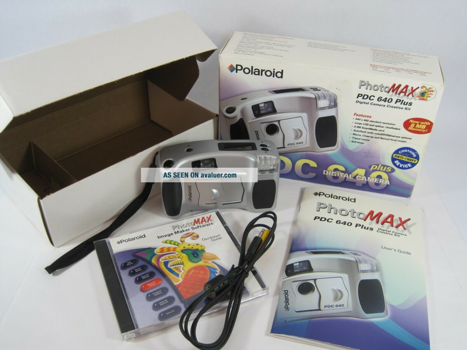 VINTAGE Polaroid Photo Max PDC640 Digital Camera With Cord & Software ...