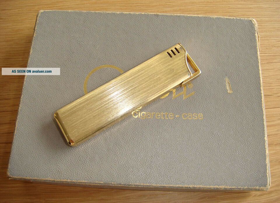 Vintage Colibri Gold Mesh Cigarette And Lighter Case - In | #7247013