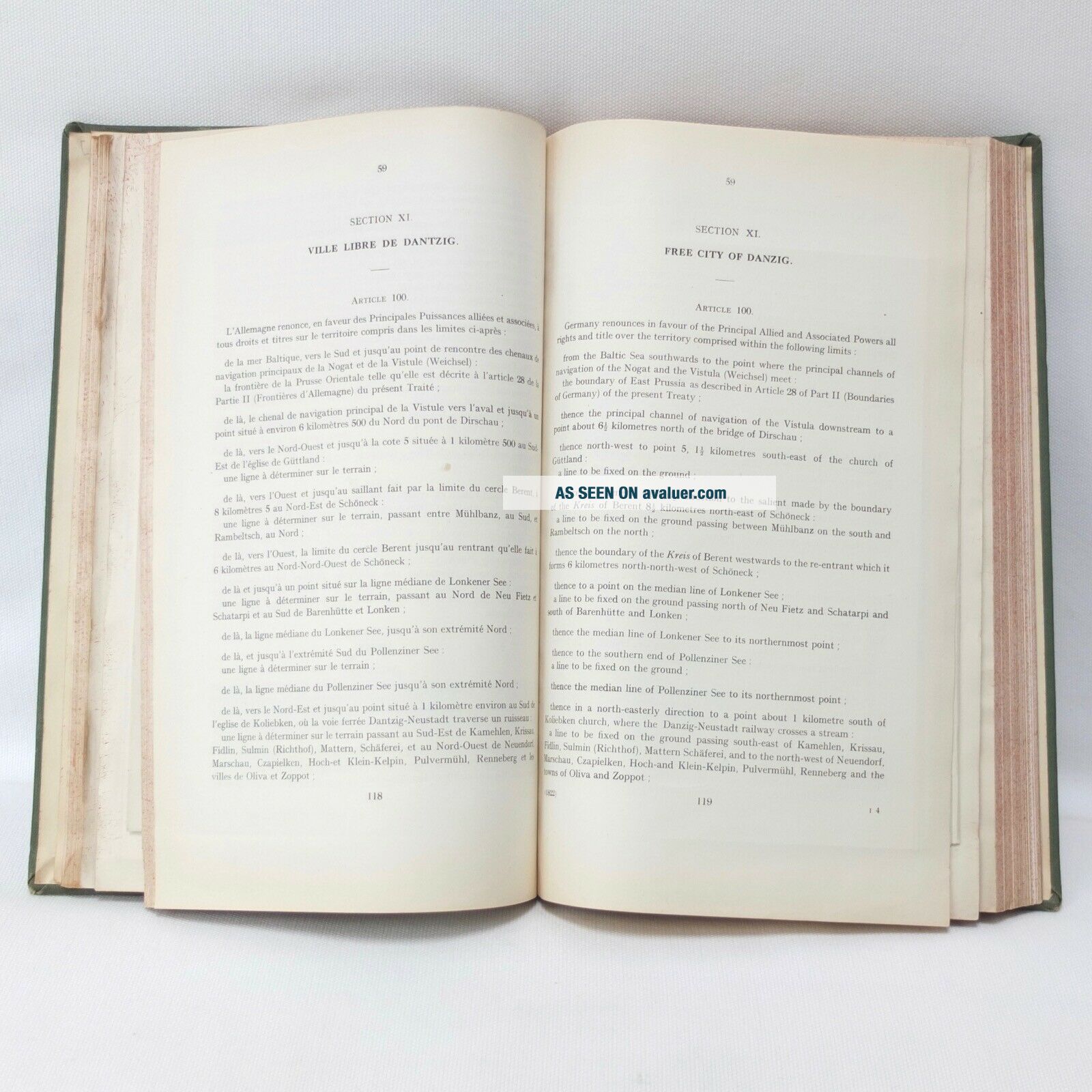 WW1 JUNE 1919 THE VERSAILLES TREATY OF PEACE BETWEEN THE ALLIED POWERS ...