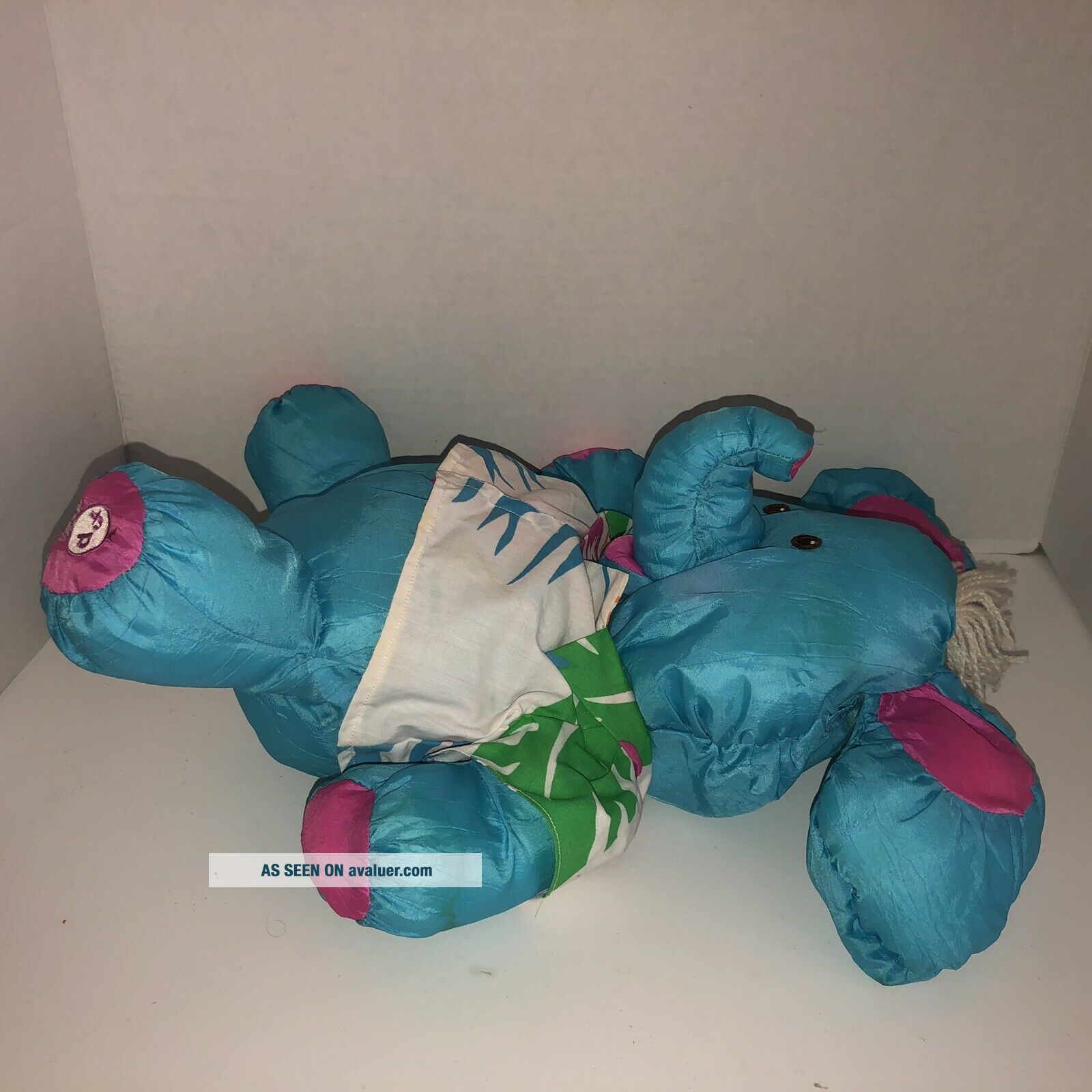 VTG 80s Fisher Price WILD PUFFALUMP Blue Elephant Stuffed Plush ...