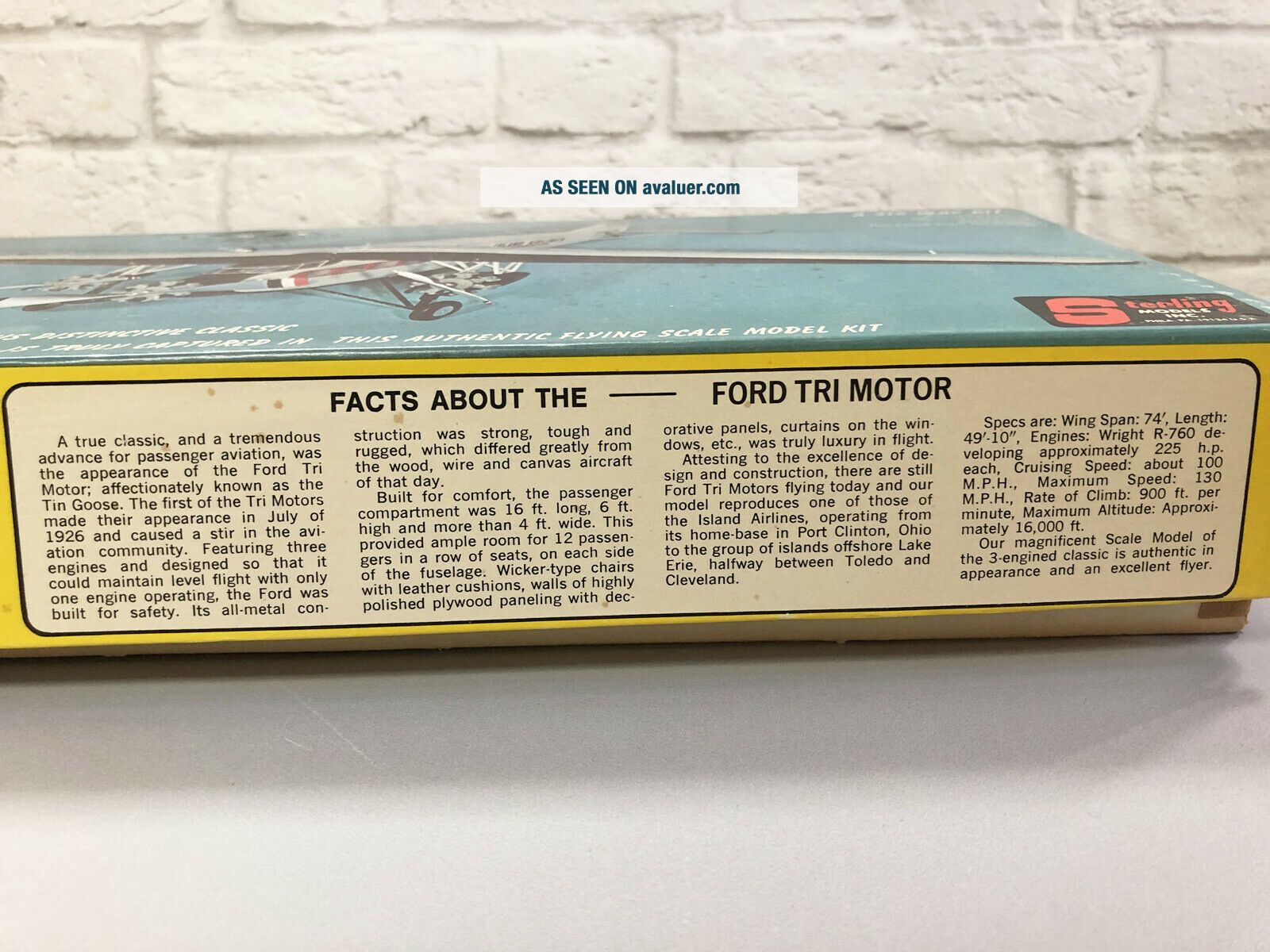 Vintage Airplane Ford Tri Motor Balsa Wood Kit | #7242804