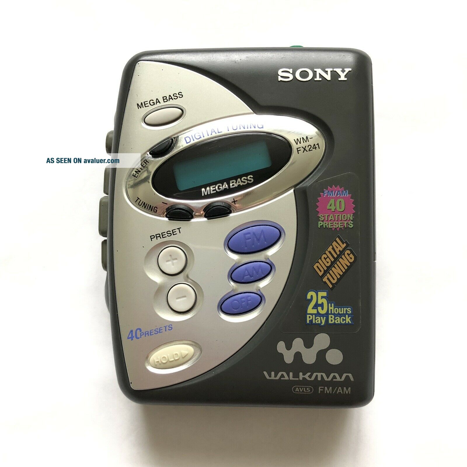 Vintage Sony Walkman WM - FX241 Mega Bass AM/FM Cassette Player W/ Case ...