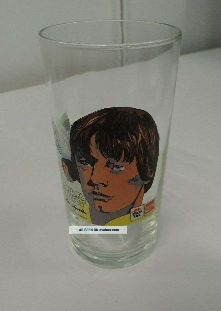 1977 Vintage Star Wars Glass Luke Skywalker PIZZA HUT Coca Cola ...