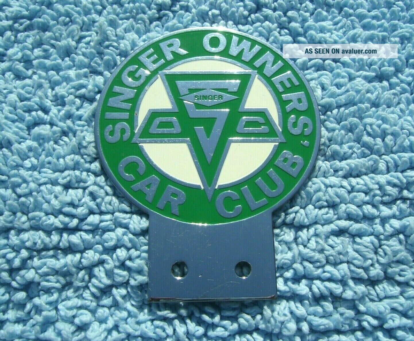 VINTAGE 1980s SINGER OWNERS CLUB CAR BADGE - VOGUE/CHAMOIS/GAZELLE ...