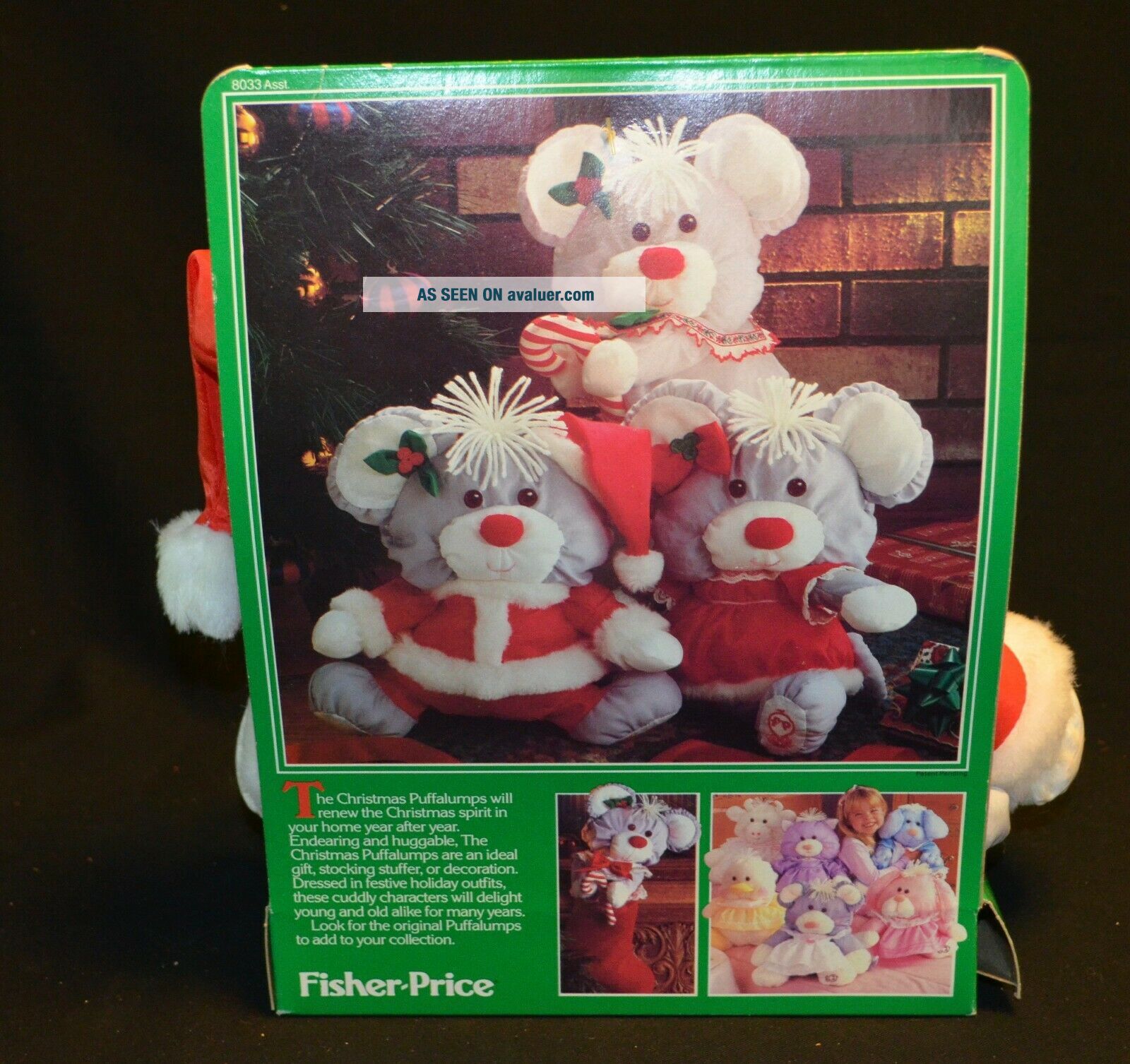 VINTAGE 1988 FISHER PRICE CHRISTMAS PUFFALUMPS MOUSE 8033 NEVER REMOVED ...