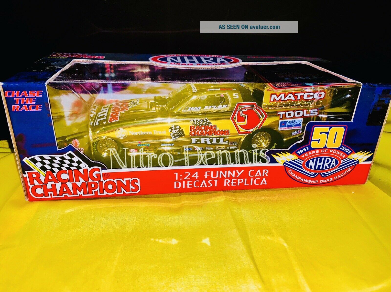 NHRA Jim Epler 1:24 Diecast ERTL Funny Car NITRO Vintage Drag Racing ...