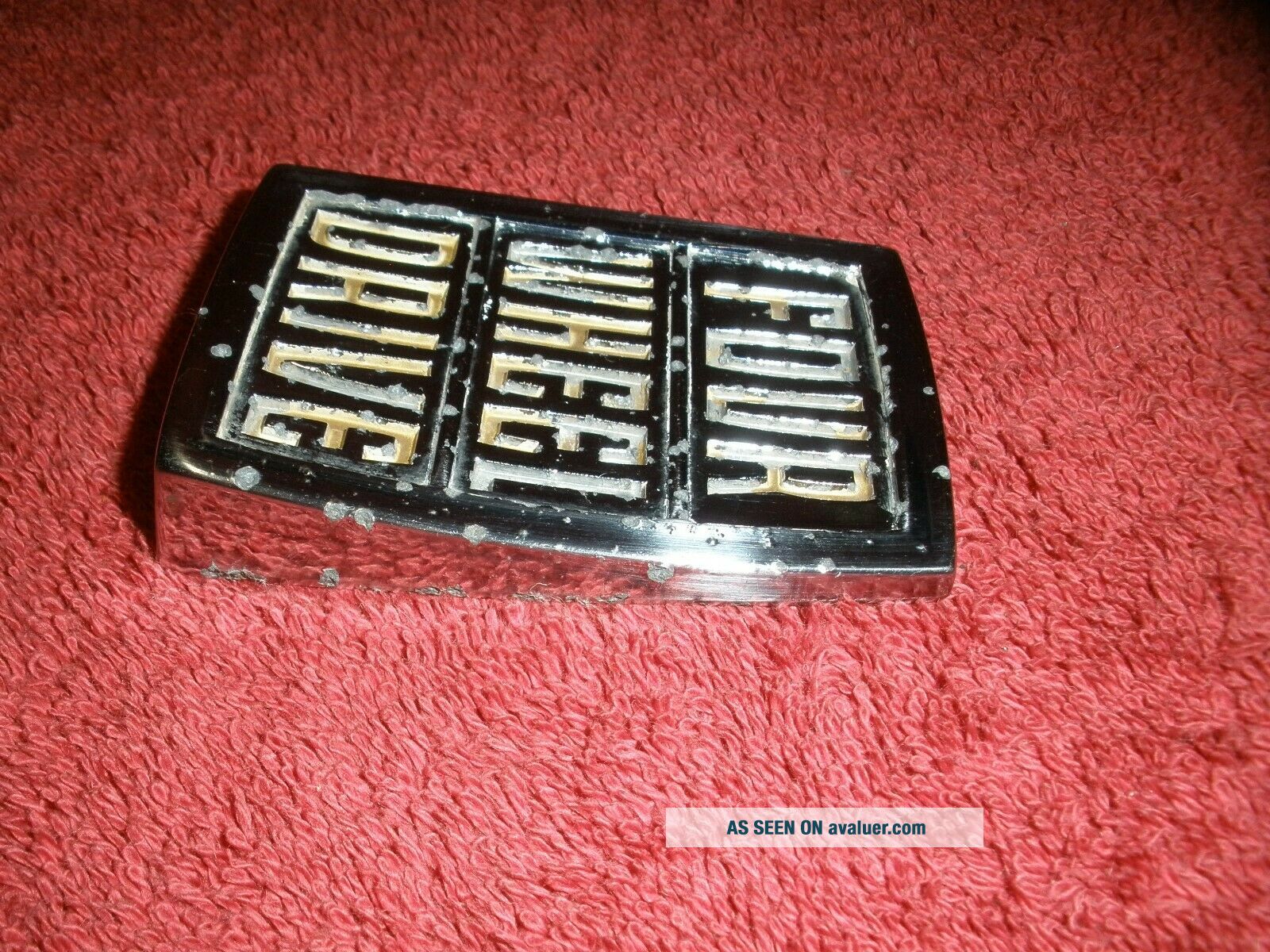VINTAGE JEEP FOUR WHEEL DRIVE EMBLEM NAME PLATE SCRIPT 1970S 1980S ...