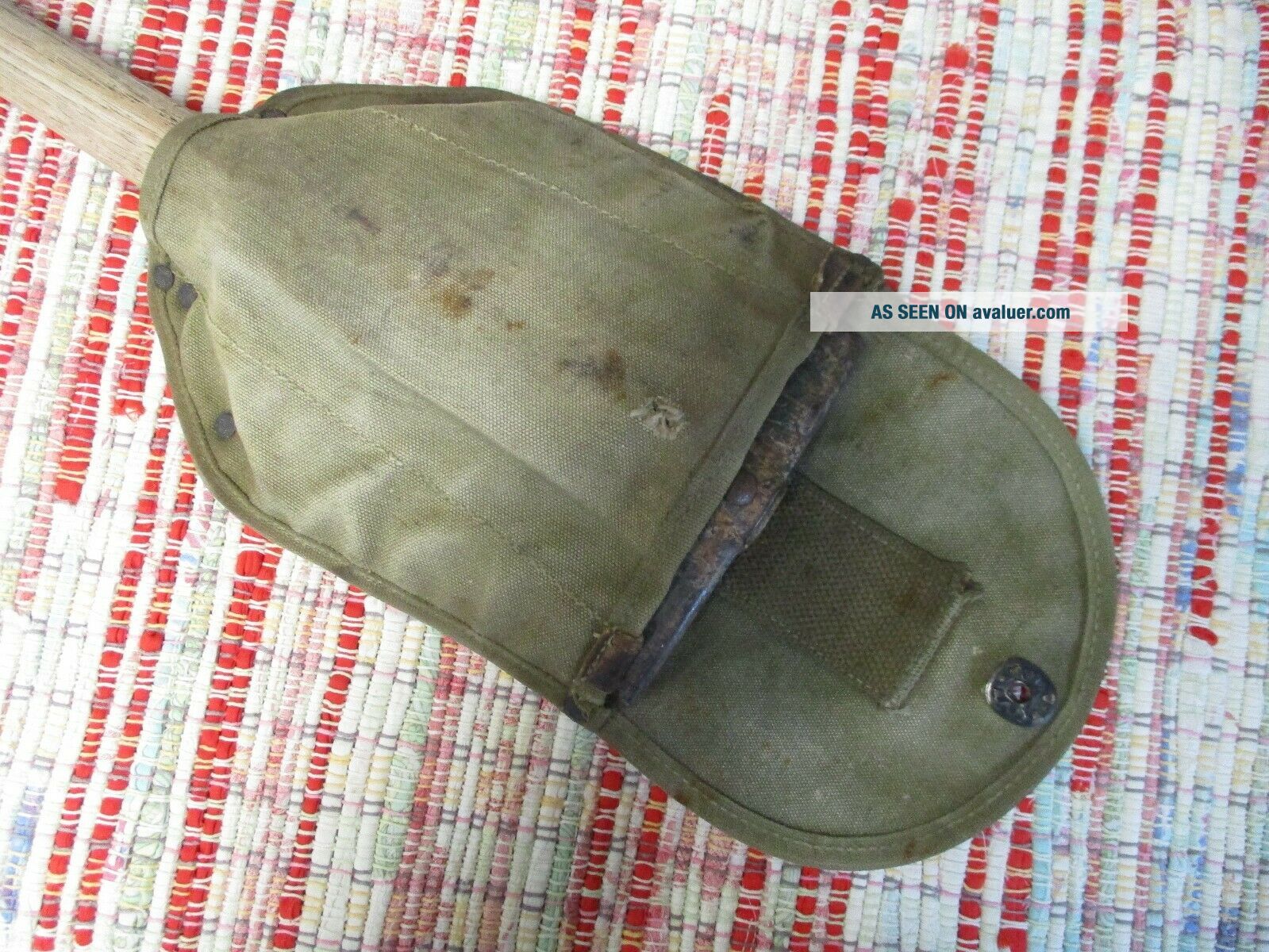 Vintage WW2 Army Folding Shovel Trench Tool W/Pouch | #7311344