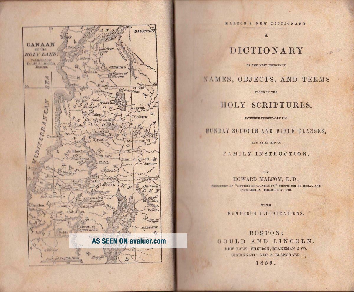 1859 Malcolm ' S Illustrated Dictionary Of Names Objects Terms In Holy ...