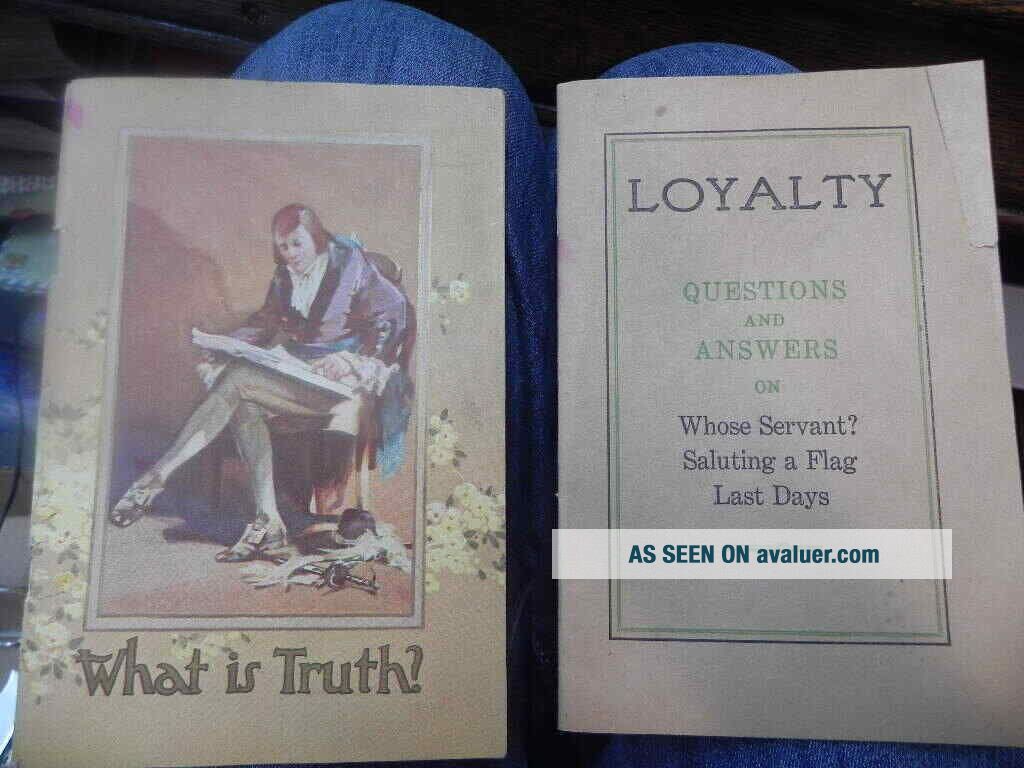 2 WATCH TOWER Jehovah ' S Witness Booklets LOYALTY 1935 WHAT IS TRUTH ...