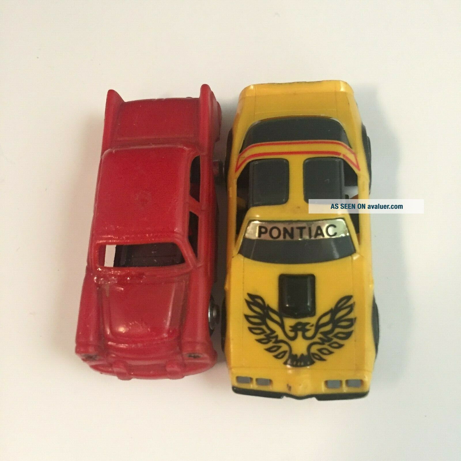 Vintage Yellow Pontiac Firebird HO And Red Slot Plastic Cars Made In ...