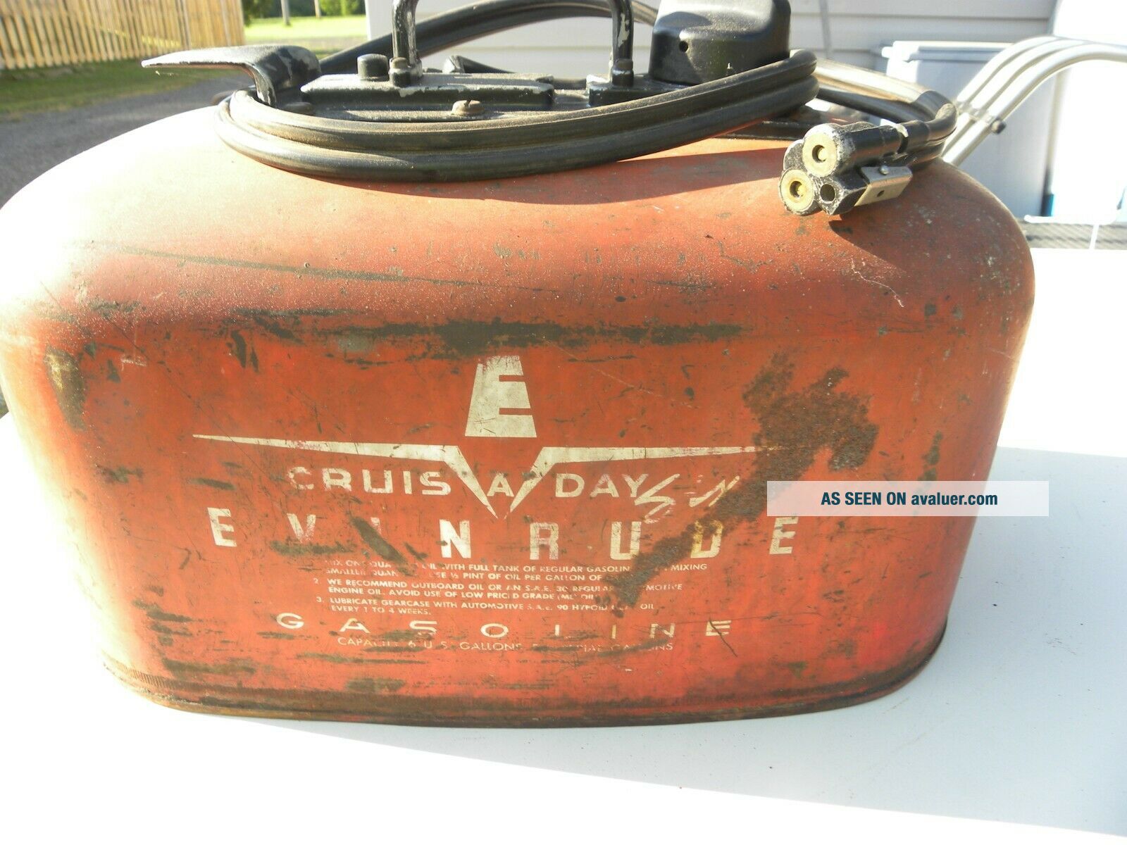 Vintage Johnson Outboard 6 Gal. Gas Tank (Dbl Hose) | #7330928