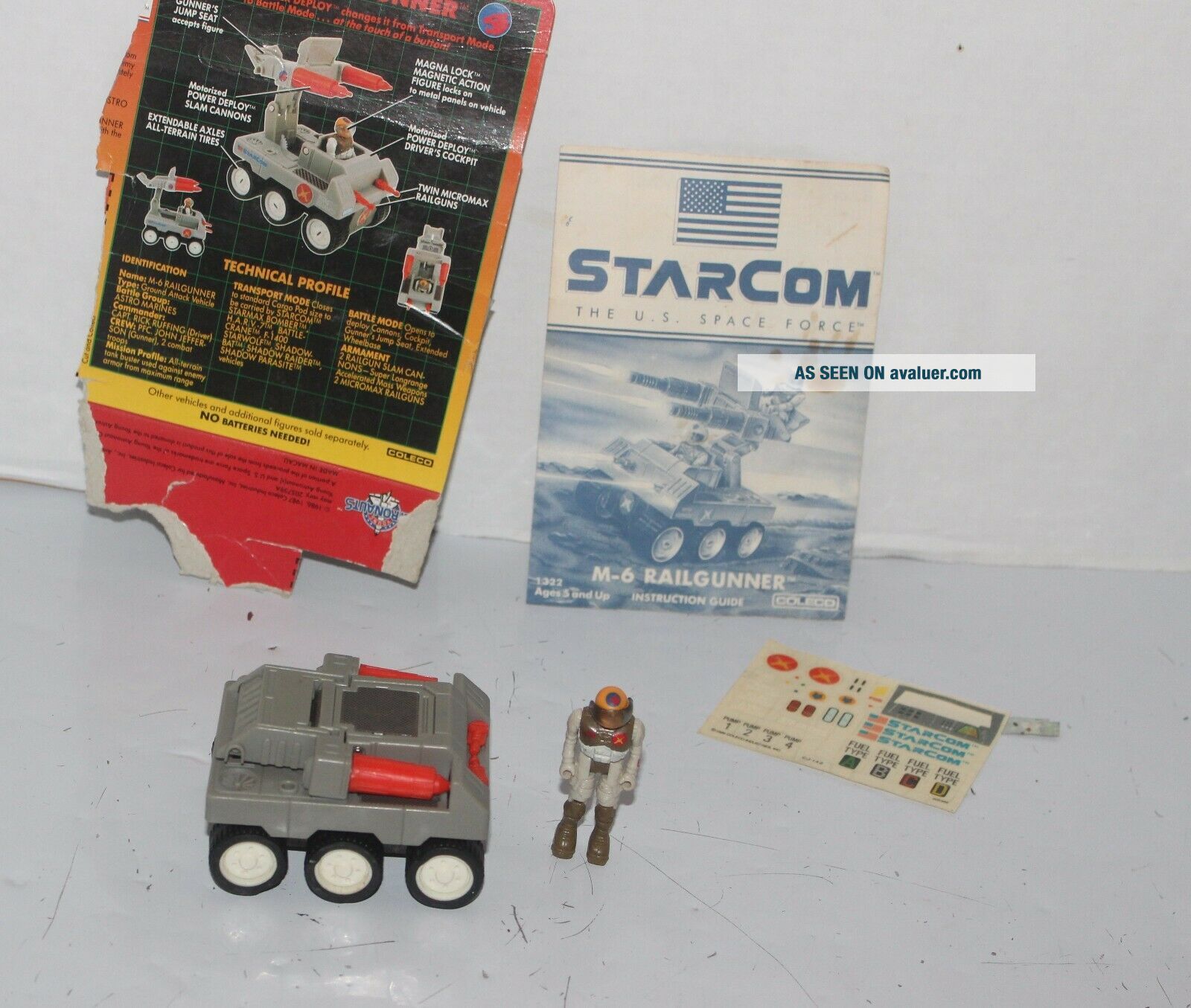 Vintage Starcom Railgunner M - 6 Capt Rick Ruffing Coleco 1986 Astro ...