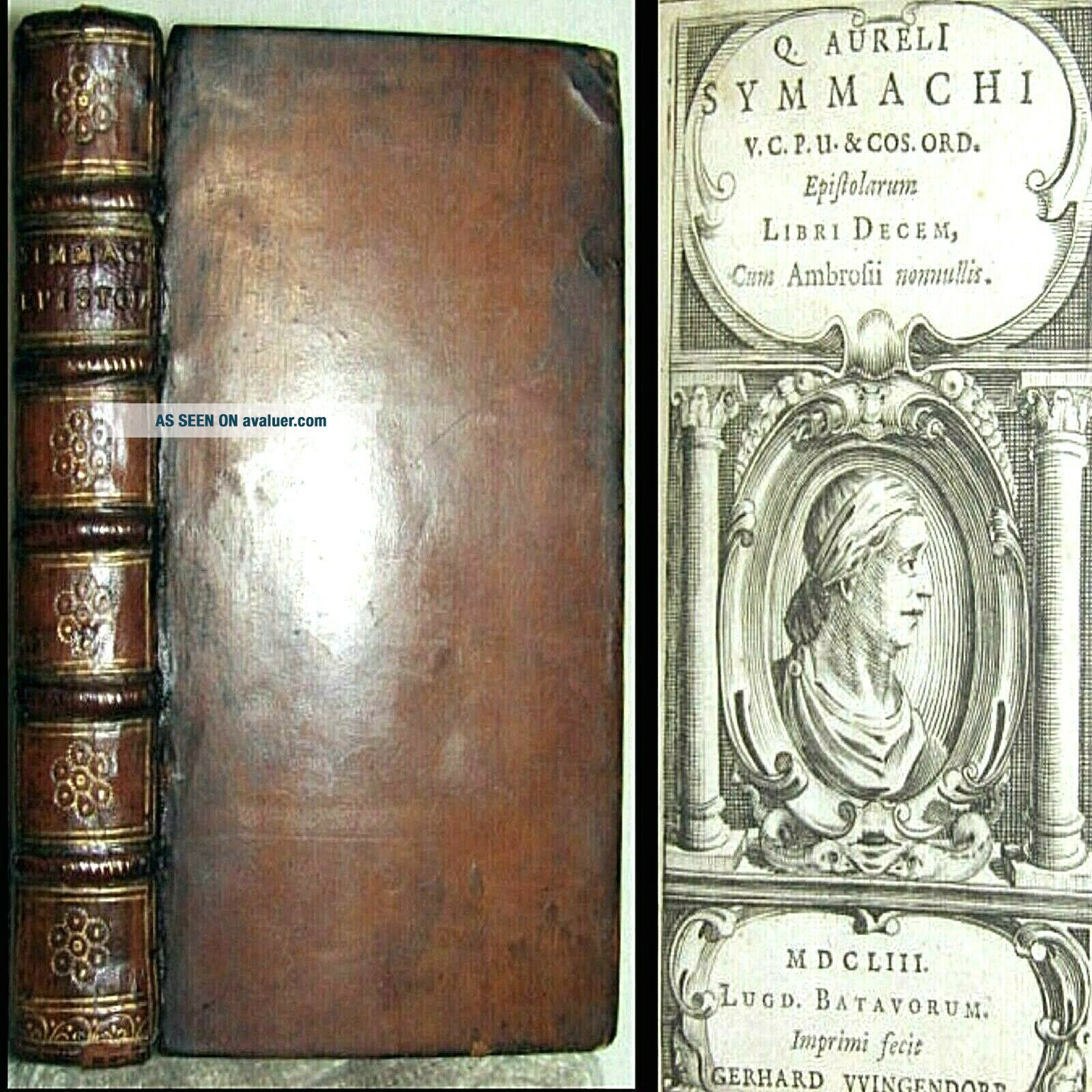 1653 EPISTLES QUINTUS AURELIUS SYMMACHUS ROMAN EMPIRE FULL LEATHER ...
