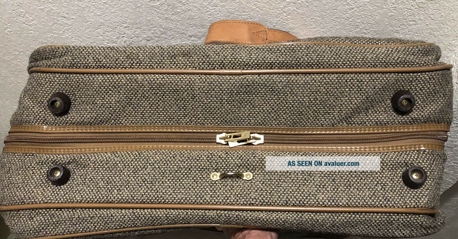 Vintage Hartmann Tweed Belting Leather 22 " Garment Bag Luggage ...