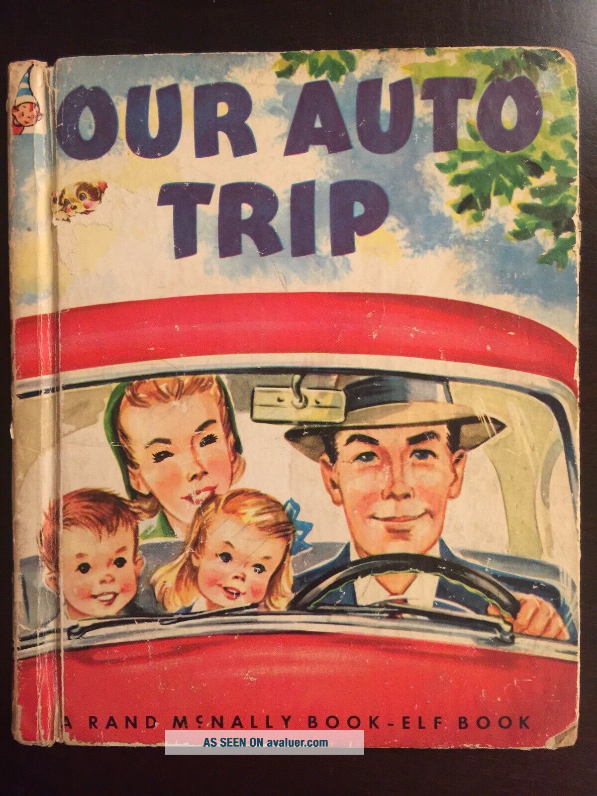 1953 OUR AUTO TRIP Road Car Vintage Children ' S Rand McNally Book Elf ...