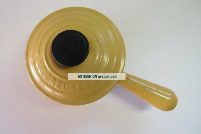 VINTAGE LE CREUSET 14 SAUCEPAN PAN CAST IRON SAUCE PAN YELLOW MUSTARD ...