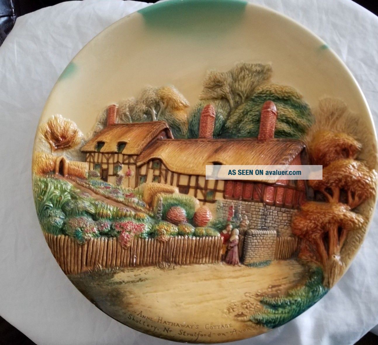 Vintage W. H. Bossons Chalkware Wall Hanging Anne Hathaway ' S Cottage ...