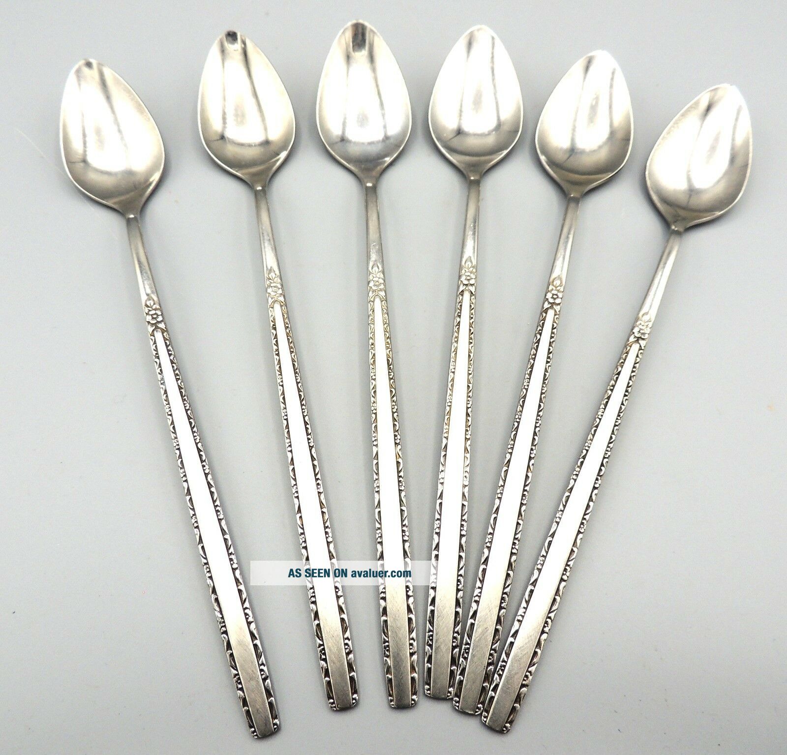 6 Oneida Community Via Roma Iced Tea Spoons Stainless Bright And Shiny ...