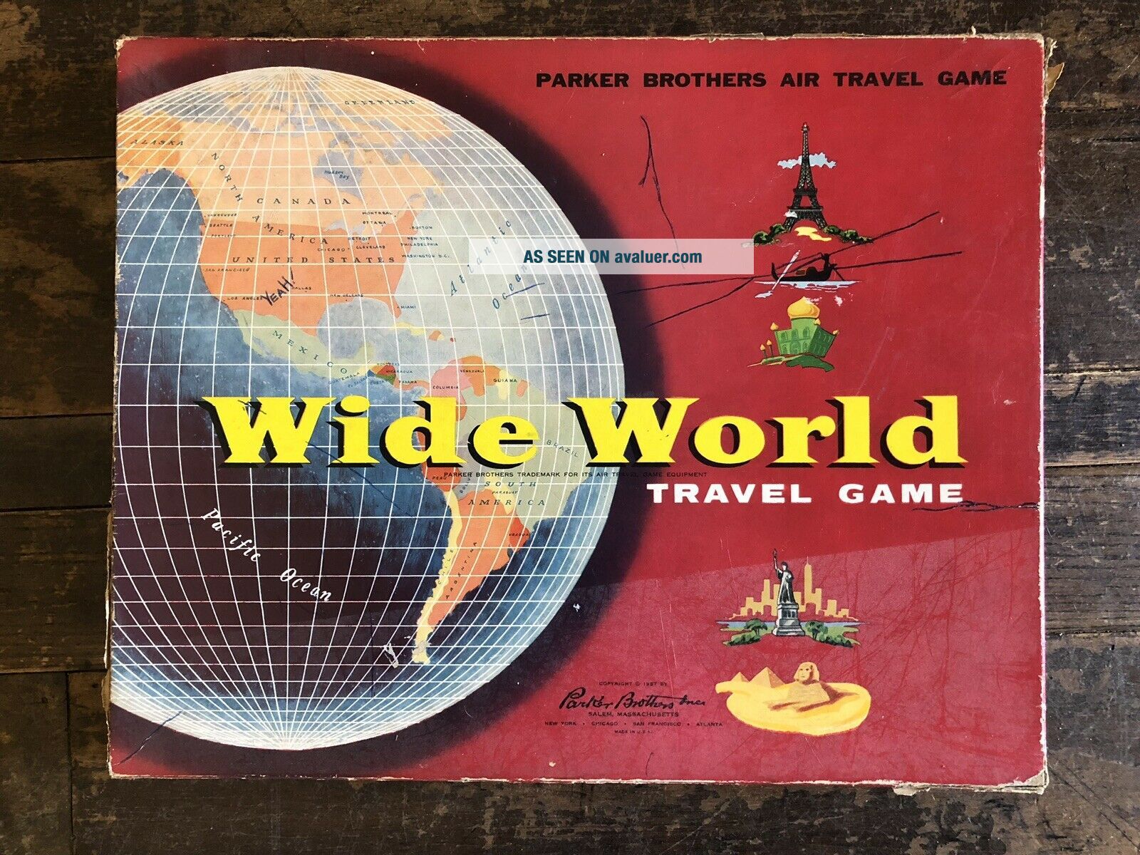 Vintage 1957 Wide World Travel Board Game Parker Brothers Complete ...