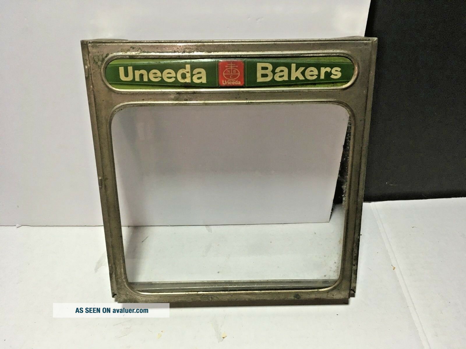 VINTAGE National Biscuit Company UNEEDA Store Display Tin GLASS | #7410161