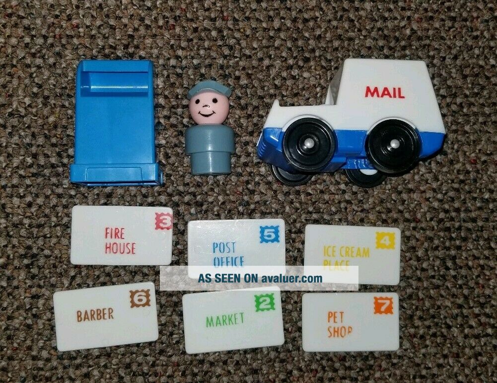 Vtg Little People Main Street Mail Box 6 Letters Mail Truck Mailbox ...