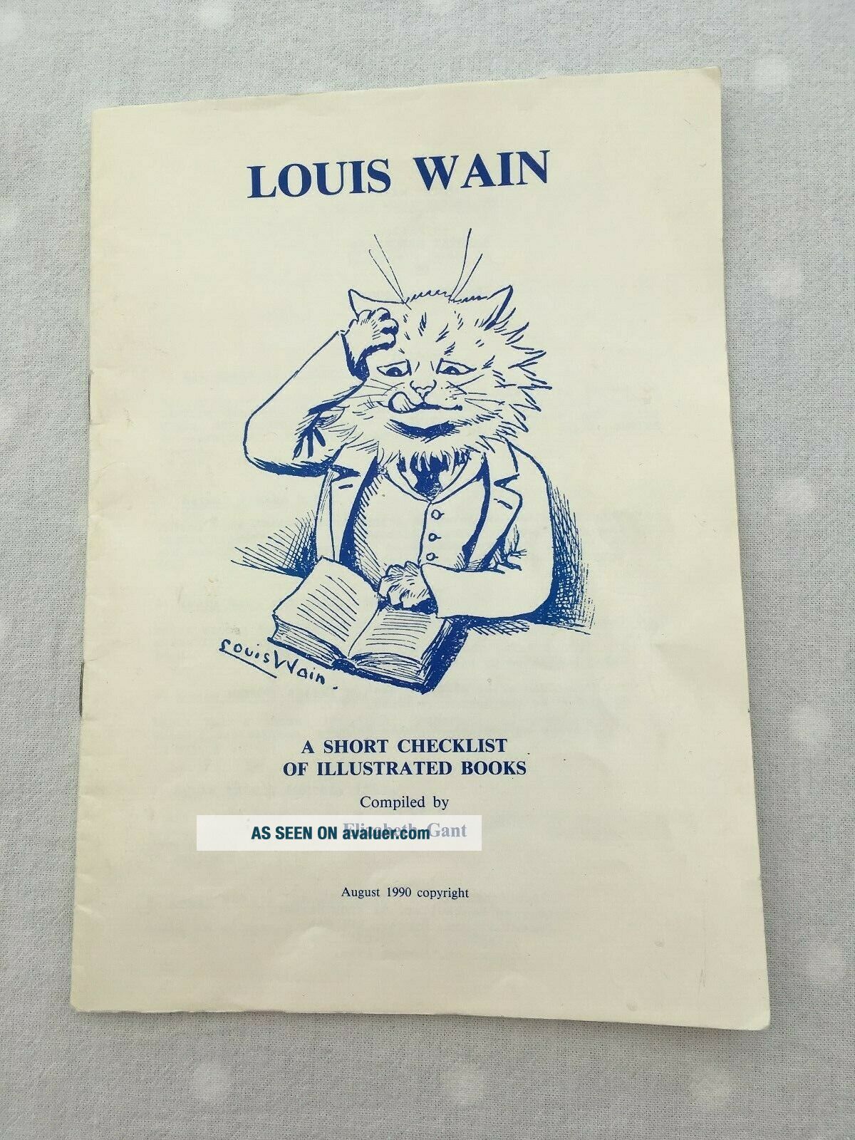Louis Wain Booklet A Short Checklist Of Illustrated Books By Elizabeth ...