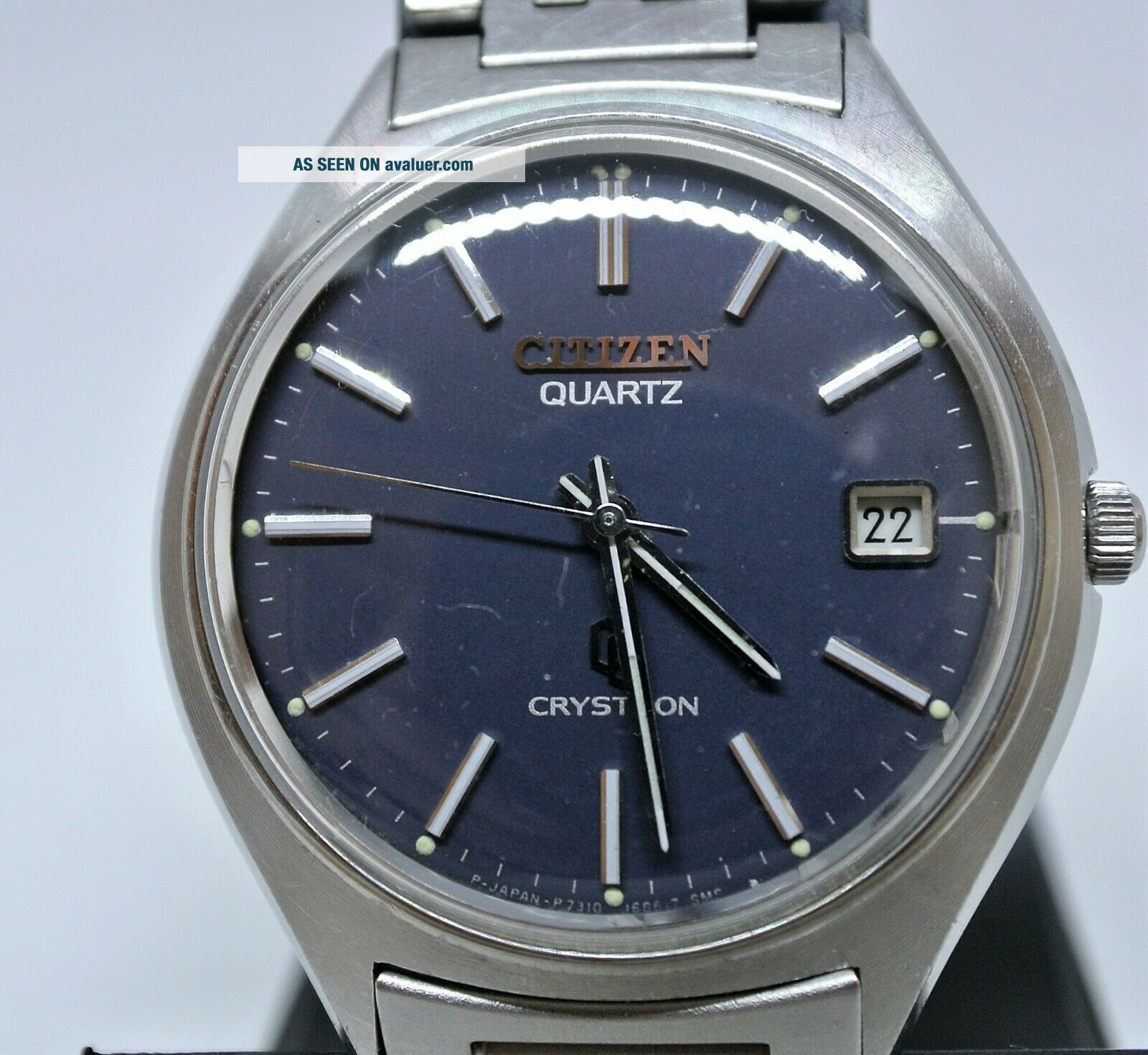 Vintage Citizen Crystron CQ Stainless Steel Quartz Mens Watch | #7470843