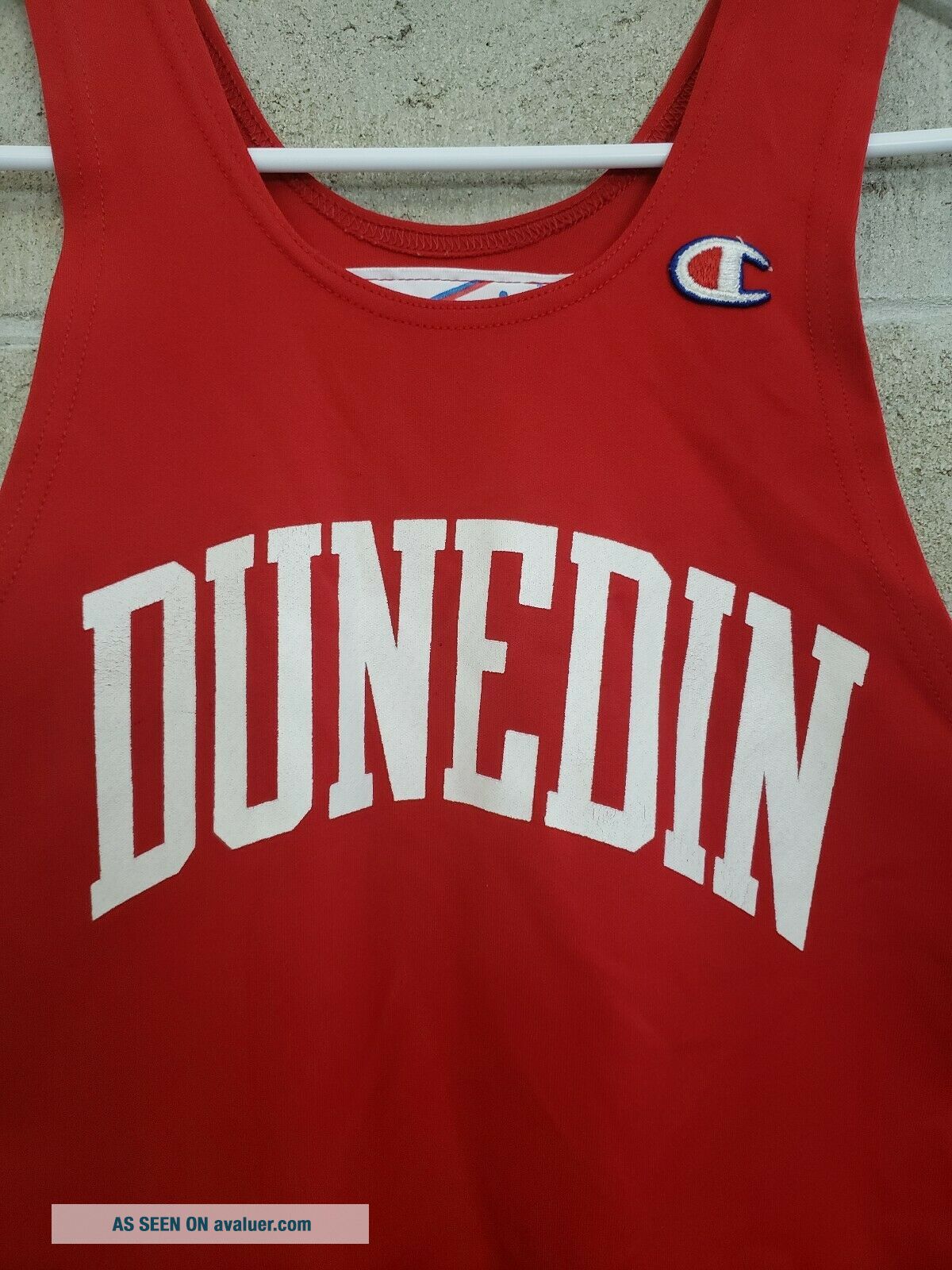 Vtg Champion Red White Dunedin Florida High School Wrestling Singlet ...