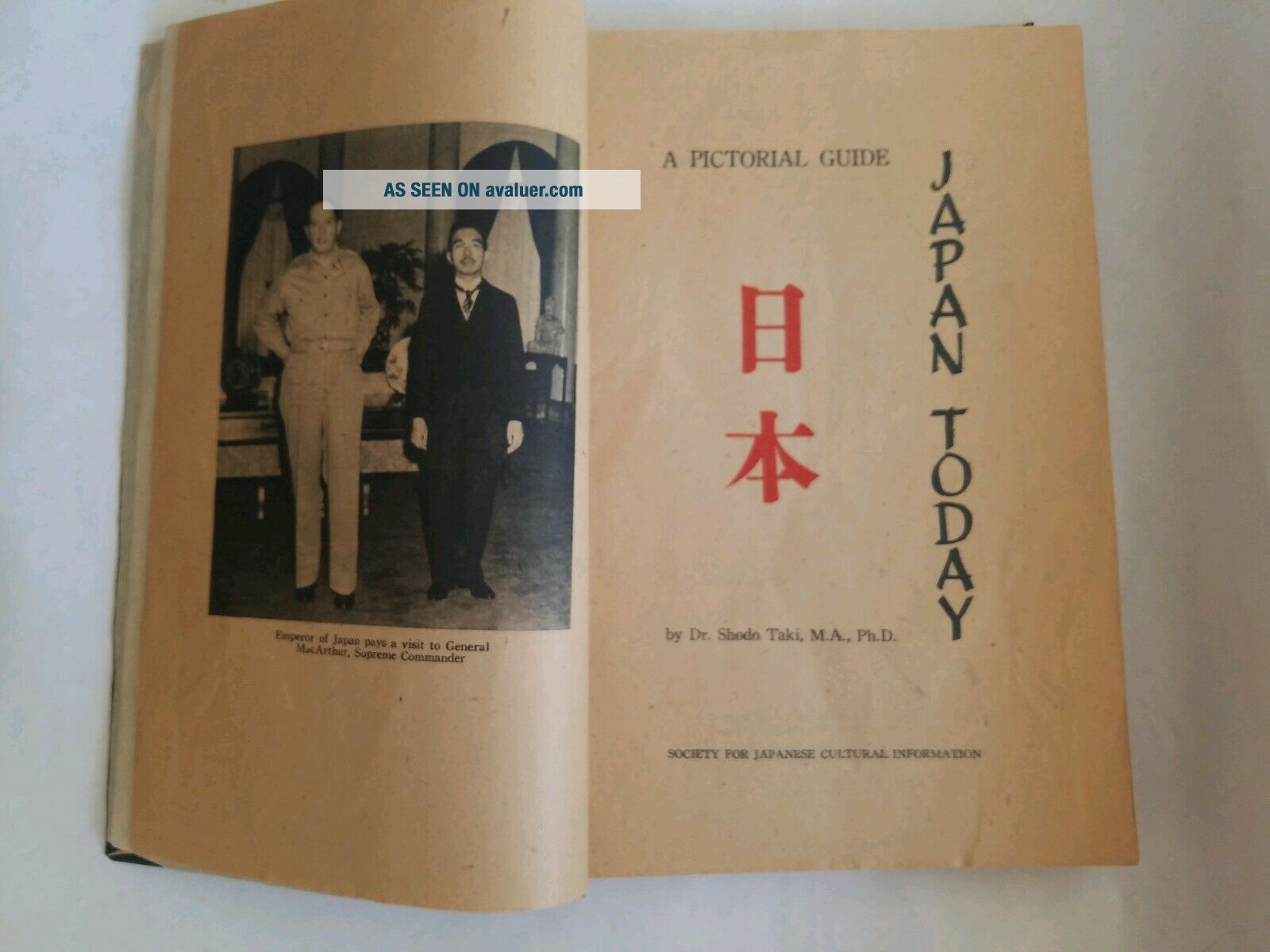 1948 JAPAN TODAY DR SHODO TAKI PICTURE GUIDE JAPANESE CULTURAL BOOK ...