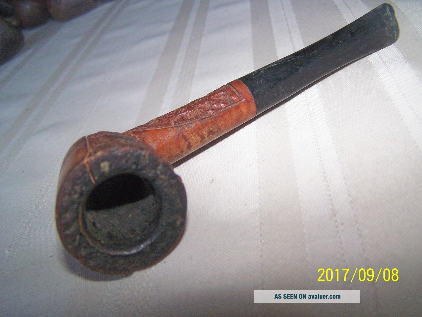 Vintage Estate Yello Bole Checker Tobacco Smoking Pipe | #7447405