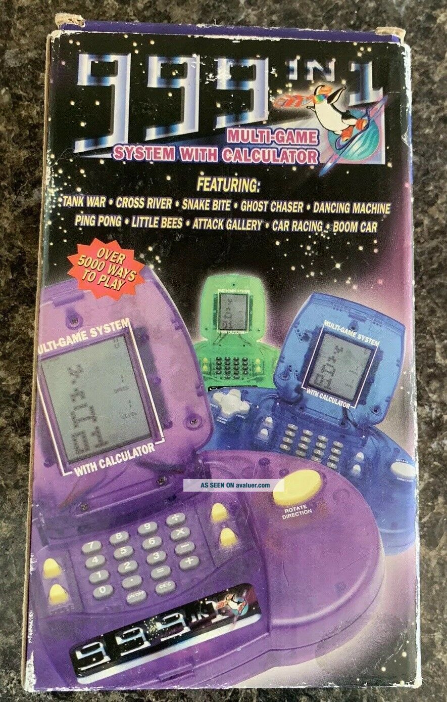 999 In 1 Multi - Game System Calculator Hand Held Video Game Vintage ...