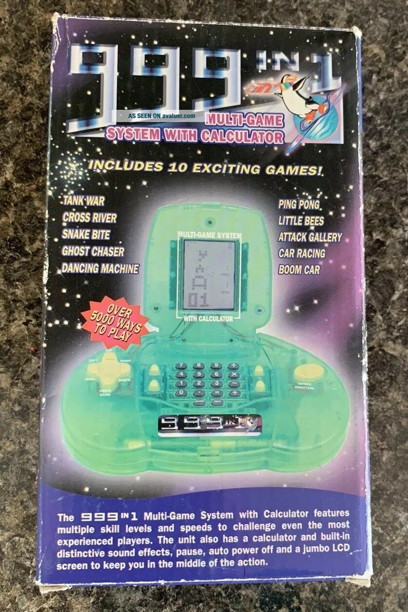 999 In 1 Multi - Game System Calculator Hand Held Video Game Vintage ...