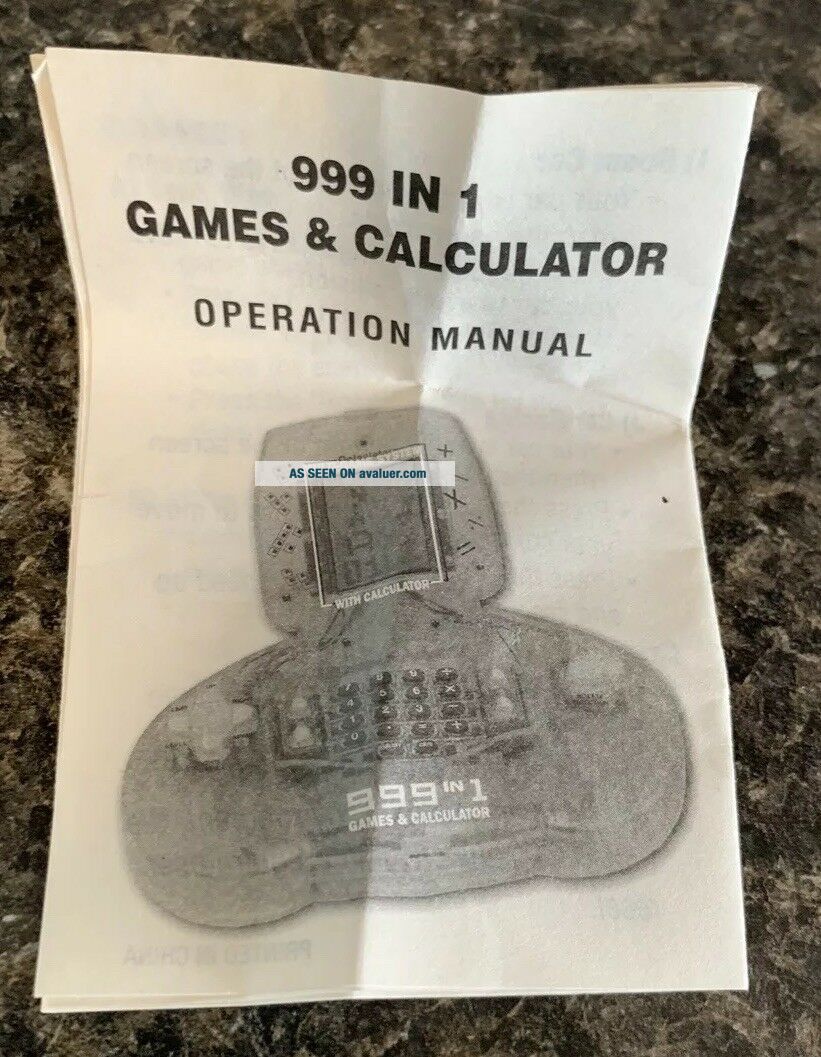 999 In 1 Multi - Game System Calculator Hand Held Video Game Vintage ...