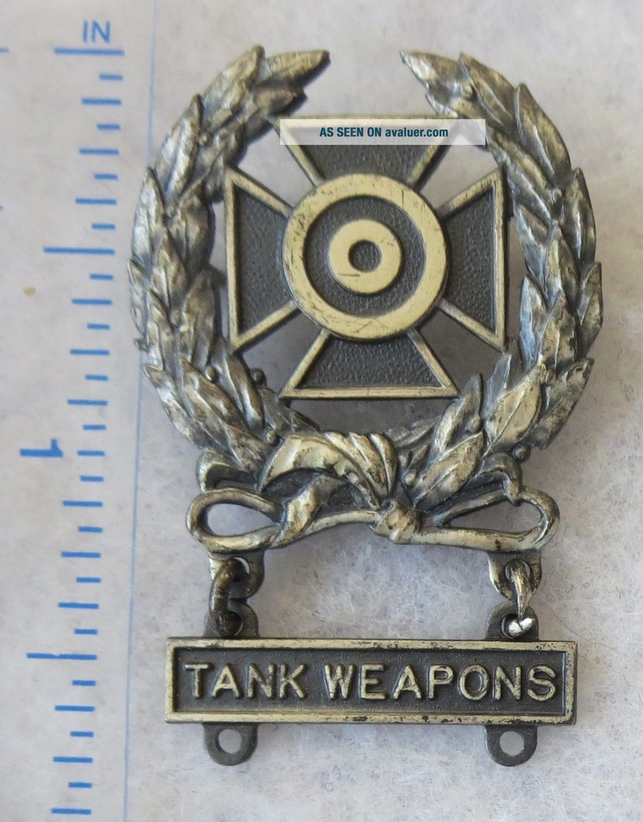 Sterling Silver US ARMY TANK WEAPONS EXPERT BADGE VIETNAM WAR Vintage ...