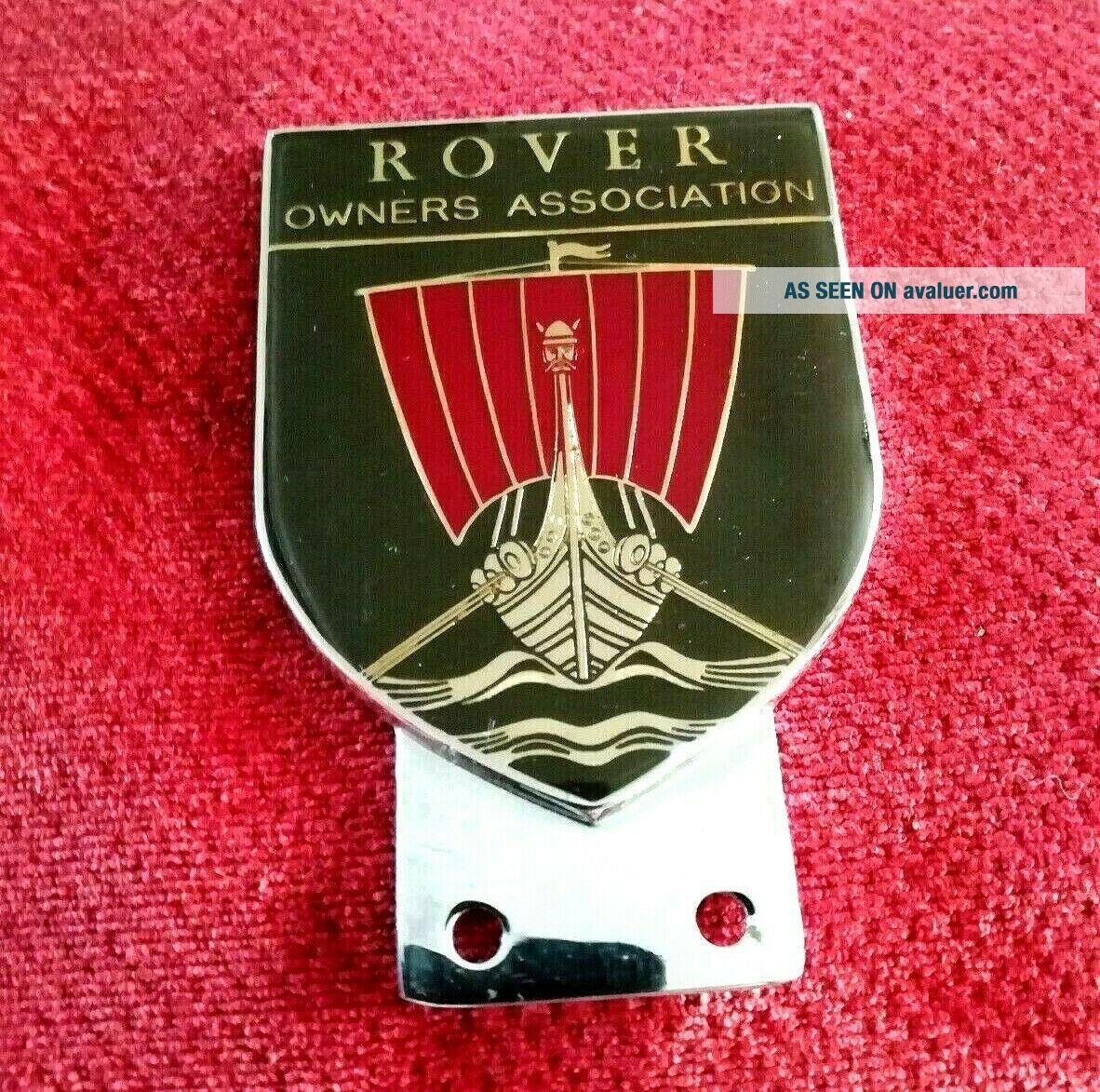 VINTAGE ROVER OWNERS CLUB ASSOCIATION CLASSIC CAR ENAMEL CHROME GRILLE ...