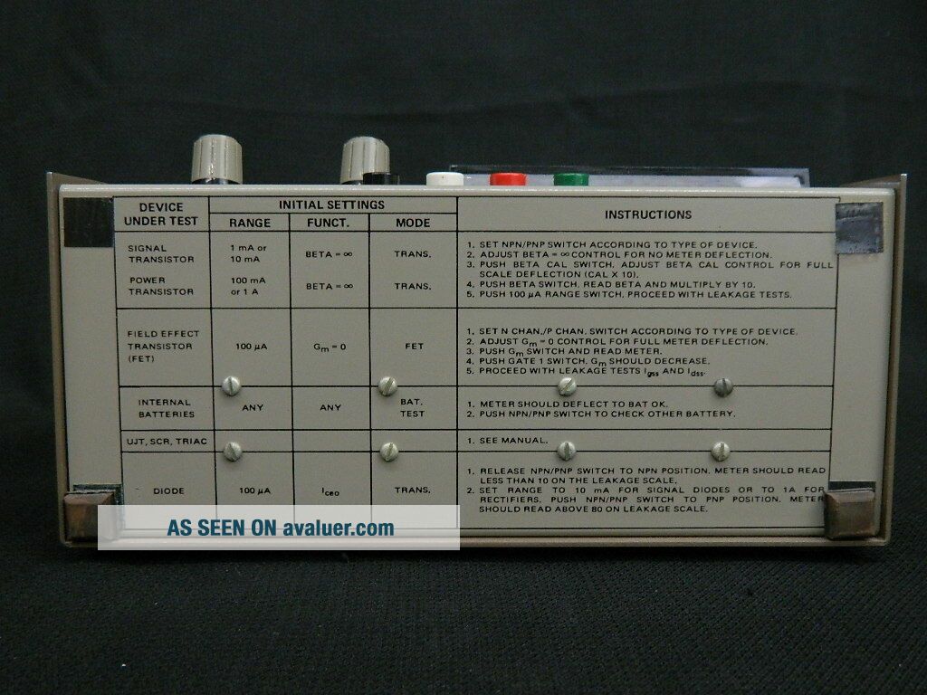 Vintage HEATHKIT FET/Transistor Diode Tester Model IT - 121; Nr. | #7444751