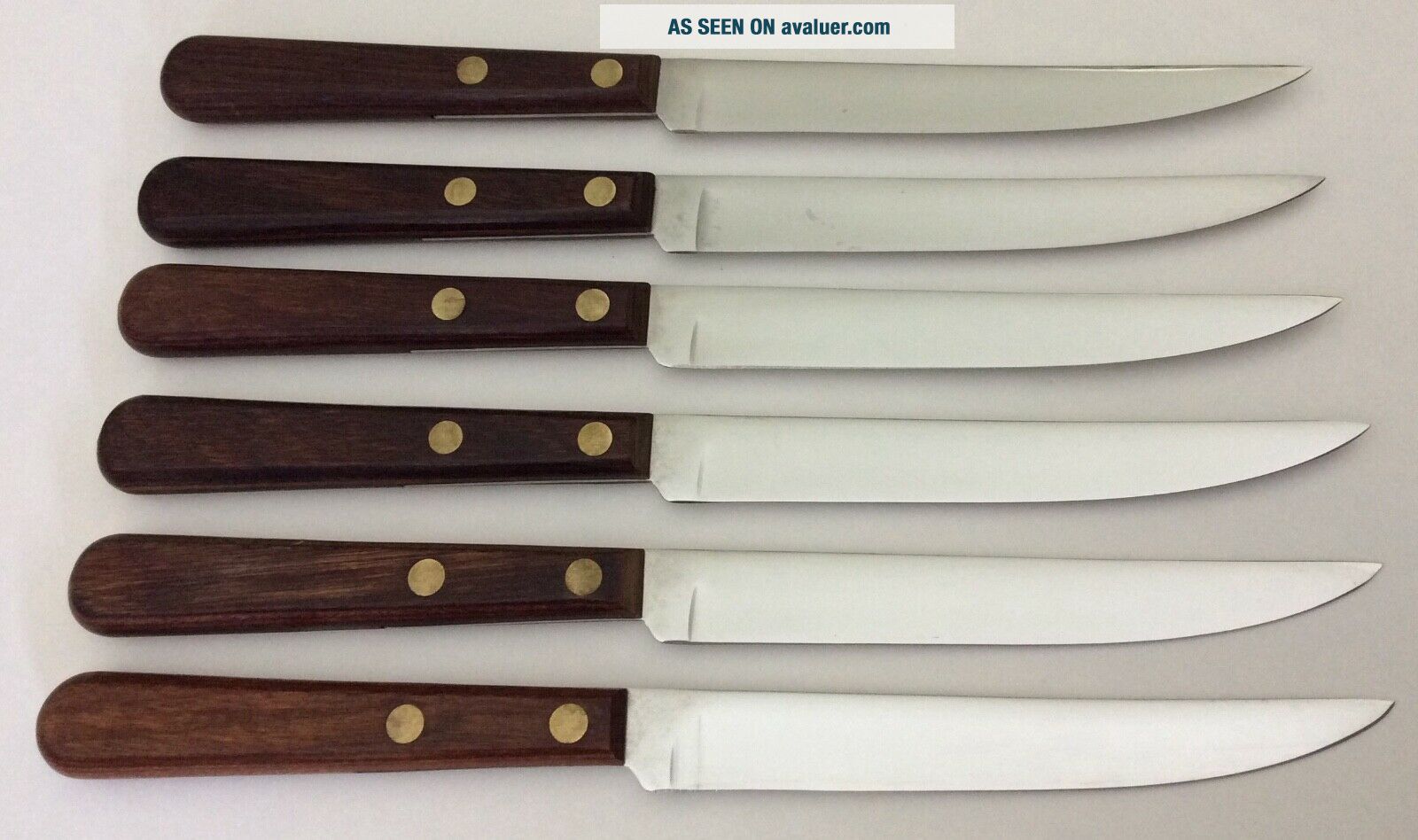 Set (6) Vintage KUTMASTER Steak Knives Knife Wood Handle Stainless ...