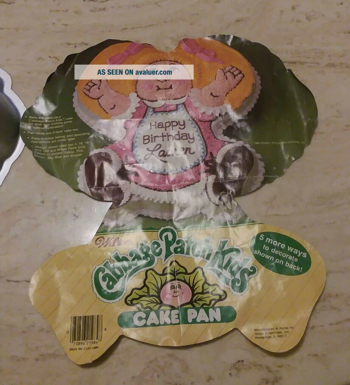 Vintage 1984 CABBAGE PATCH KIDS 2105 - 1984 Cake Pan | #7507015