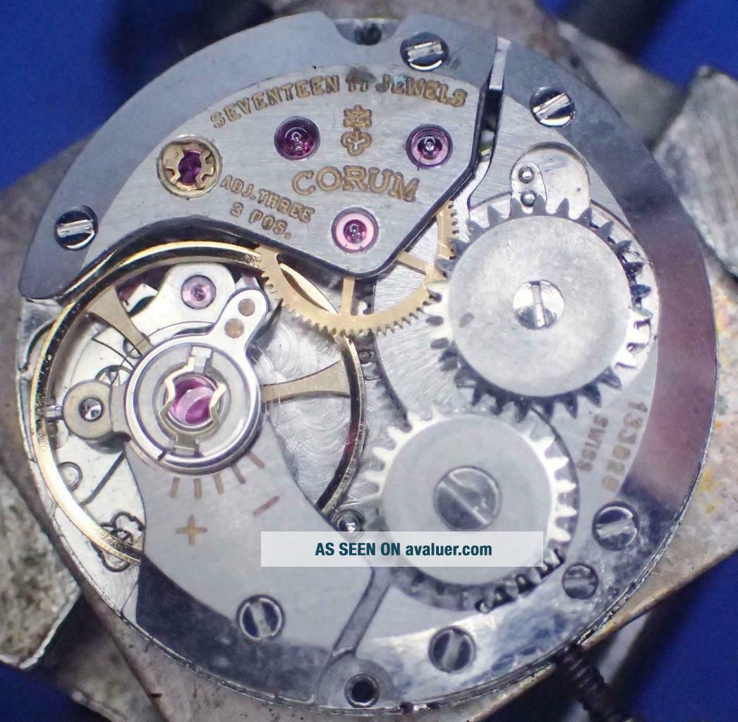 VINTAGE CORUM 17J ETA 2512 MECHANICAL WRISTWATCH MOVEMENT ASSEMBLY ...