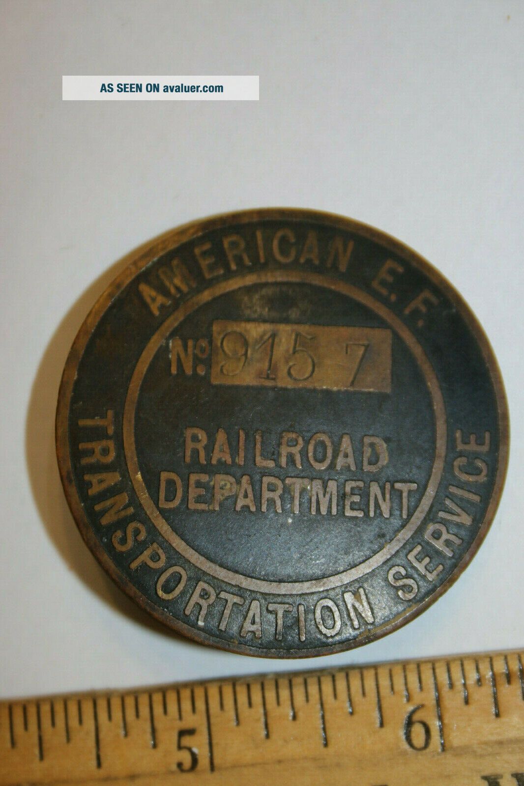 Vintage AMERICAN EF TRANSPORTATION SERVICE BADGE RAILROAD DEPT. JSH ...