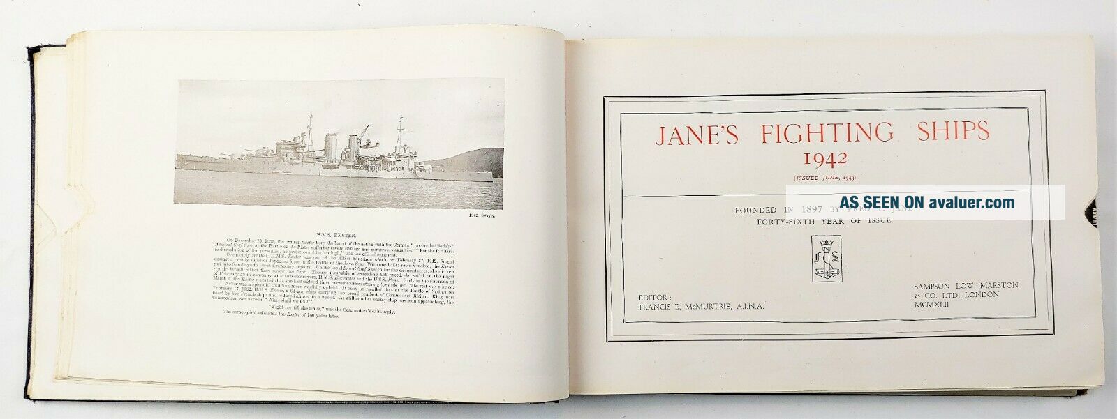 1942 Jane ' S Fighting Ships Naval Warfare Reference WW2 Navy World War ...