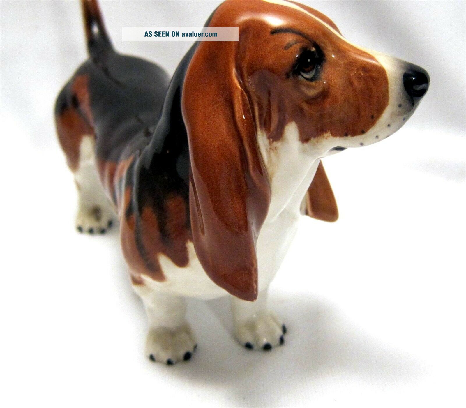 Basset Hound By Beswick England Porcelain 8” Long Signed Dog Vintage ...