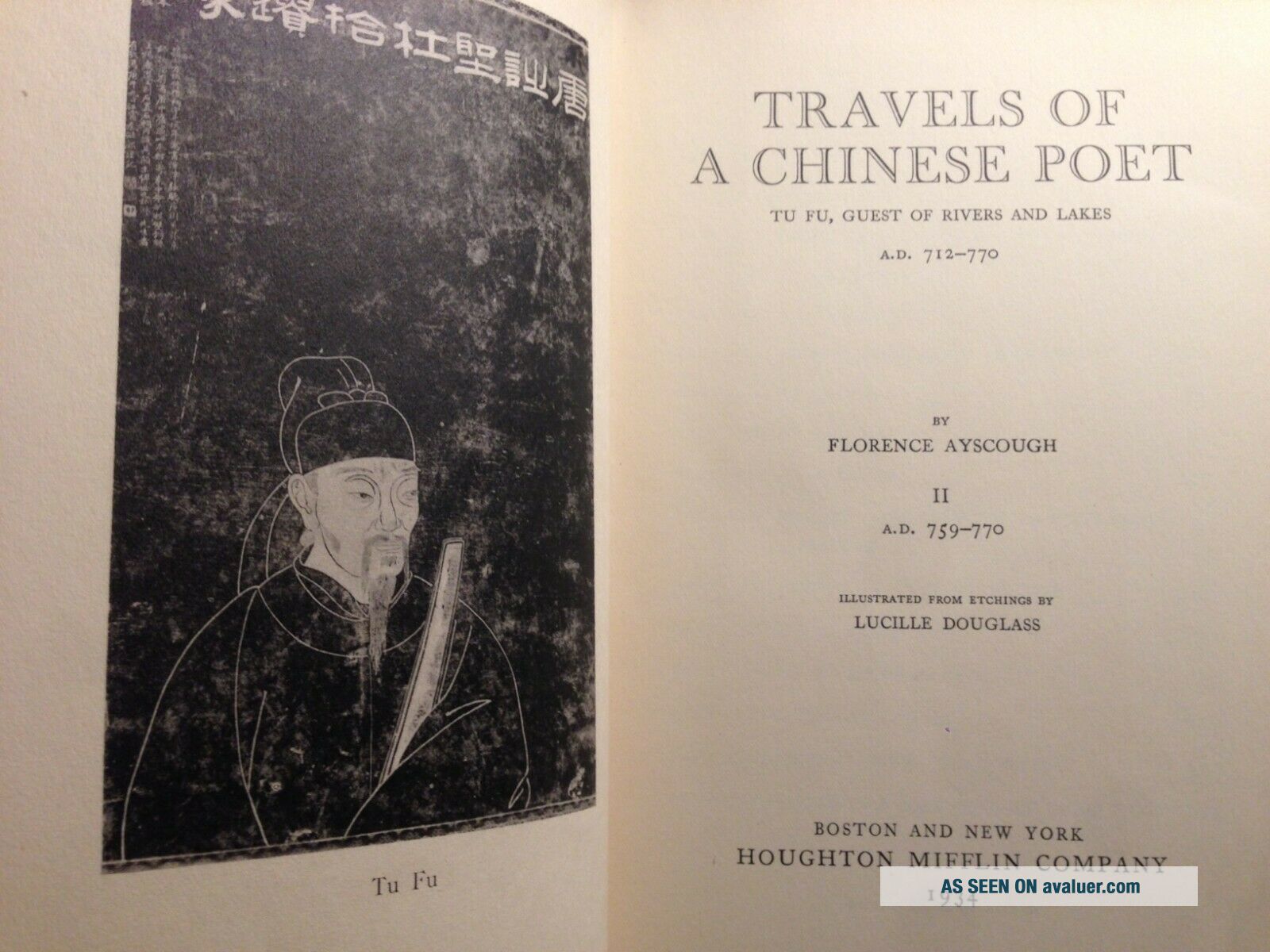 Travels CHINESE POET TU FU, Guest Of Rivers & Lakes VOL II Florence ...
