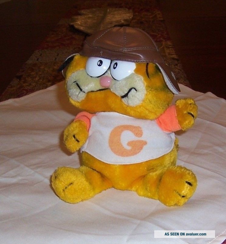 VINTAGE GARFIELD CAT PLUSH 1980 ' S? FOOTBALL PLAYER RETRO HELMET FUN ...