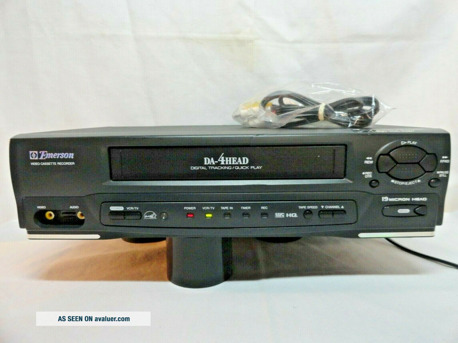 Emerson EWV401B Hi - Fi Stereo 19 Micron 4 Head VHS VCR Player/Recorder ...