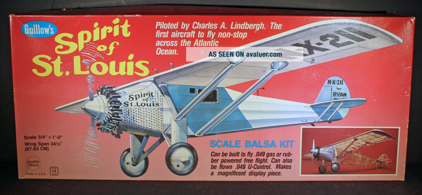 VINTAGE GUILLOWS SPIRIT OF ST LOUIS BALSA WOOD KIT 807 | #7623082